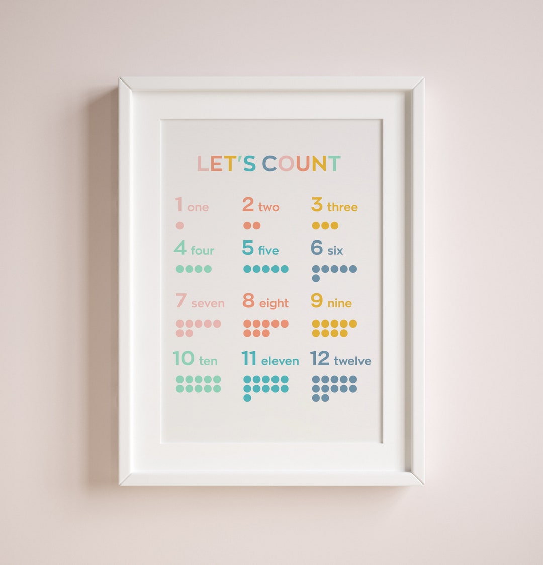 Rainbow Counting Number Dots 1-12 Printable. DIGITAL DOWNLOAD. Kids ...