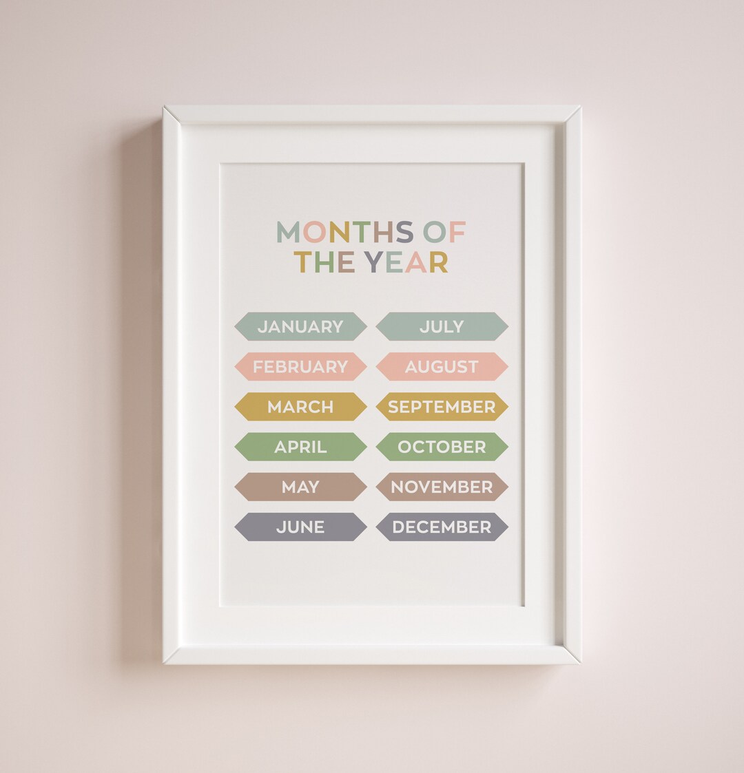 Rainbow Months of the Year Printable. DIGITAL DOWNLOAD. Kids Nursery ...