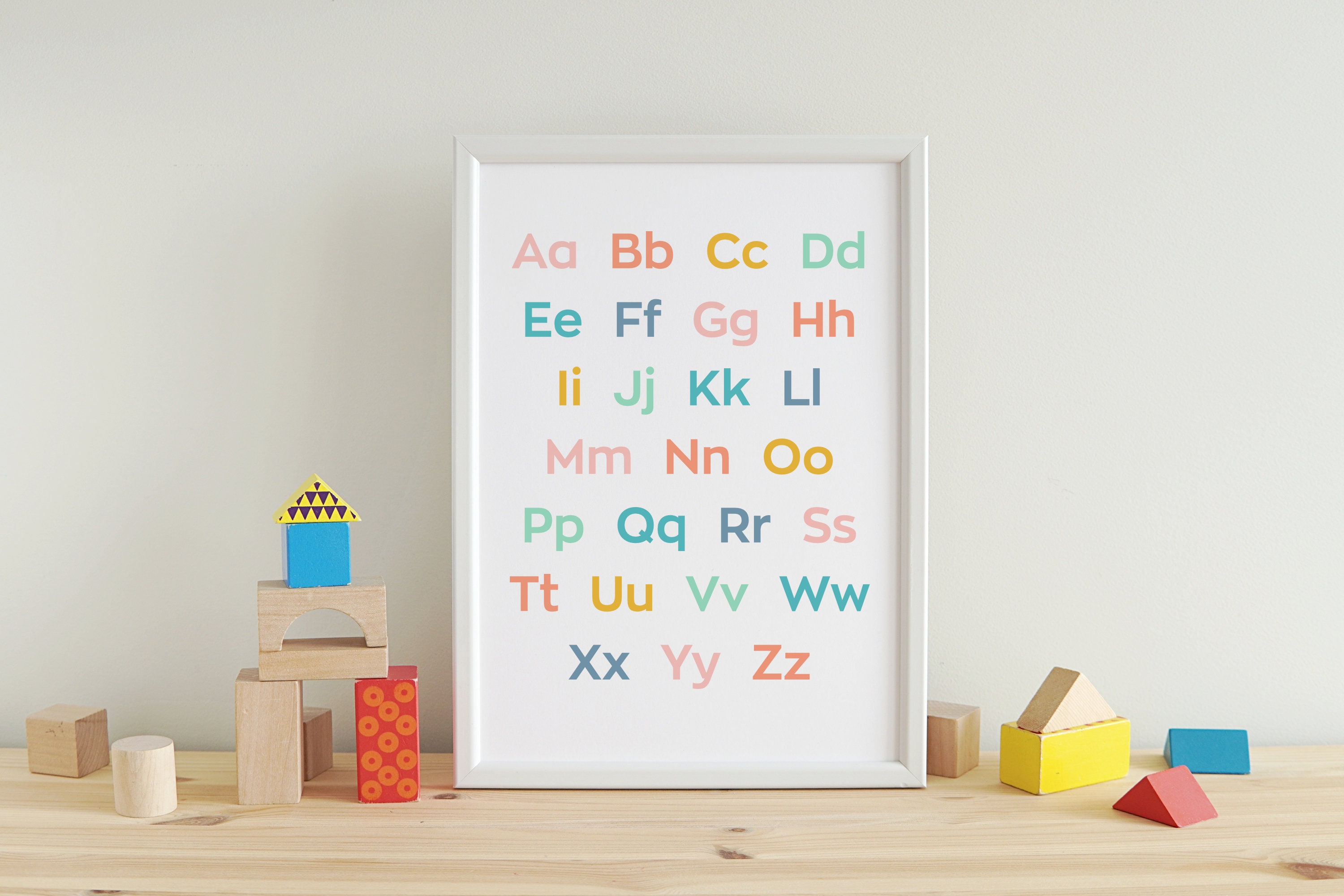 Pastel Alphabet Printable. DIGITAL DOWNLOAD. Baby Nursery Poster. Home ...