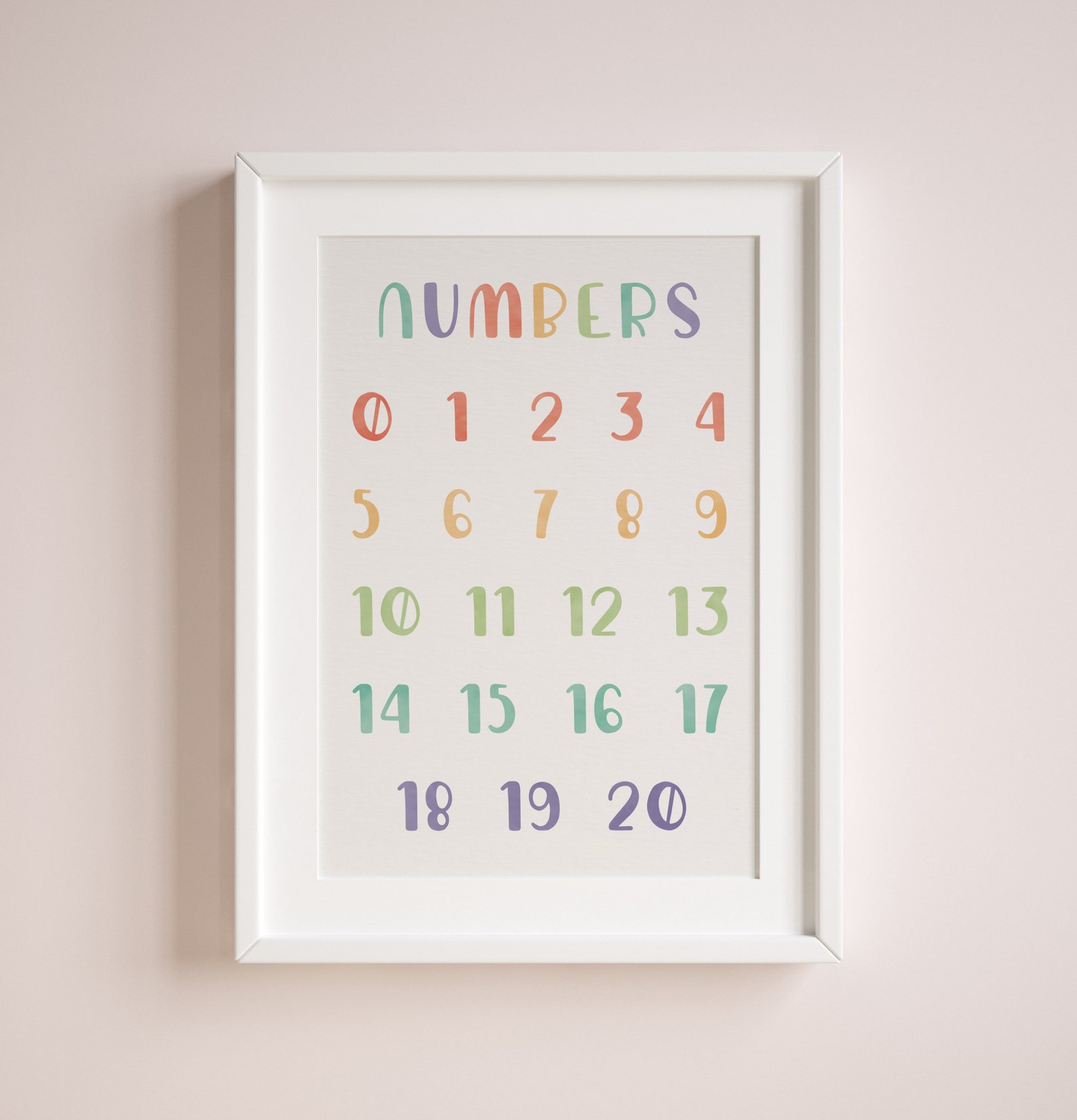 Rainbow Watercolour Number 1-20 Poster. DIGITAL DOWNLOAD. Kids Nursery ...