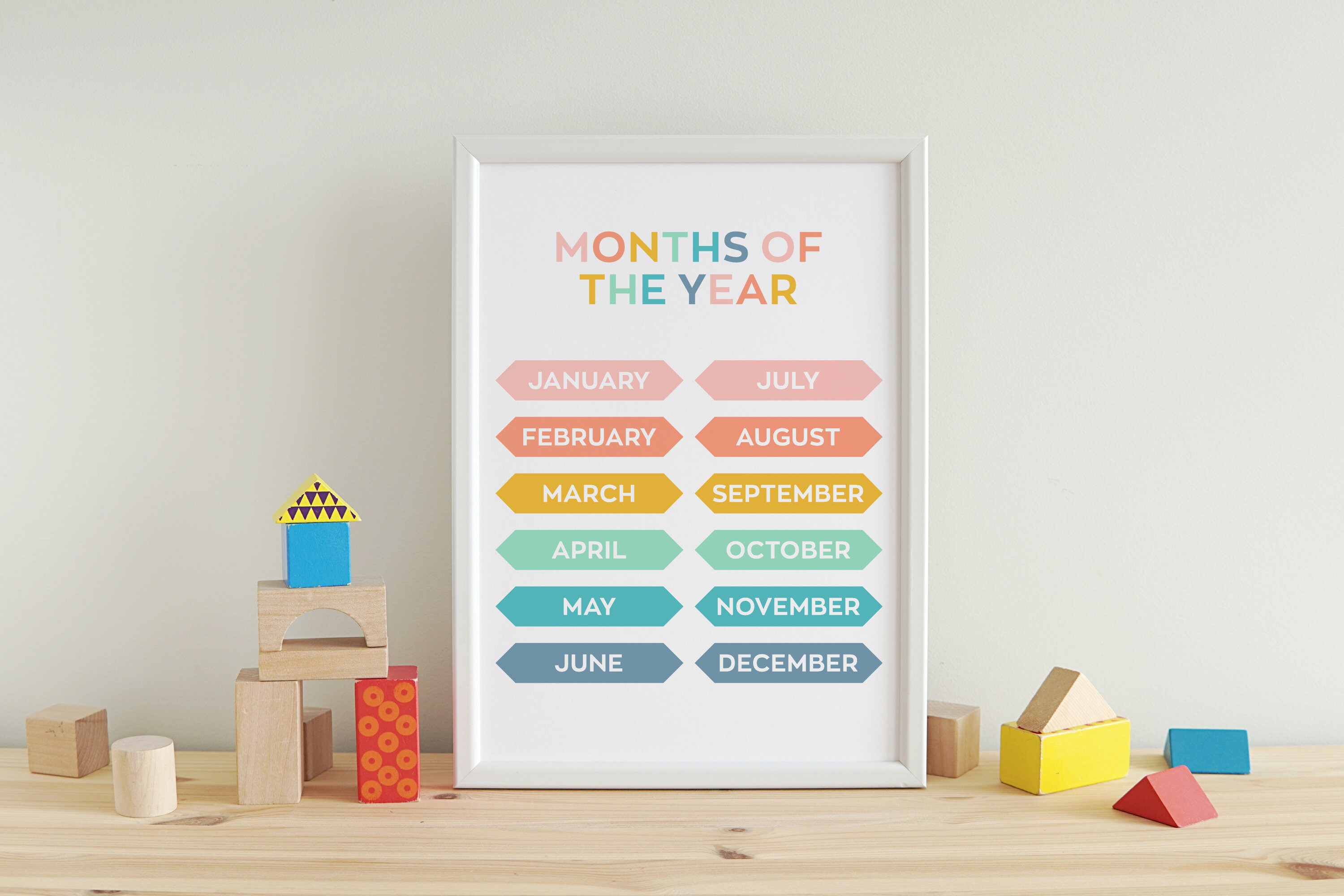 Rainbow Months of the Year Printable. DIGITAL DOWNLOAD. Kids Nursery ...