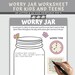 Worry Jar Fillable Worksheet for Kids Children, Printable Therapy ...
