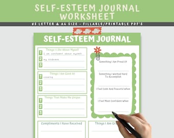 Self-esteem Journal Printable Worksheet Child Therapy Counseling Kids ...