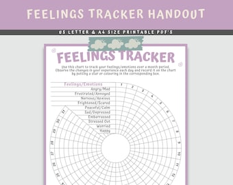 Feelings Emotions Monthly Tracker Printable Worksheet for Kids ...