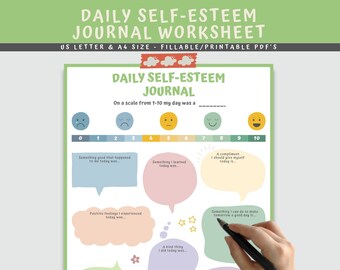 Self-esteem Daily Check in Printable Worksheet for Kids Teens Growth ...