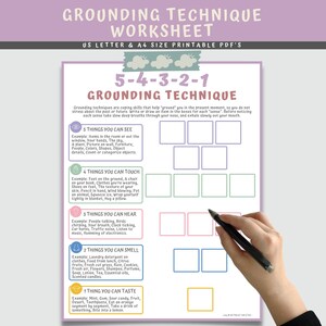 Grounding Techniques Worksheet, Coping Skills Worksheets for Kids ...