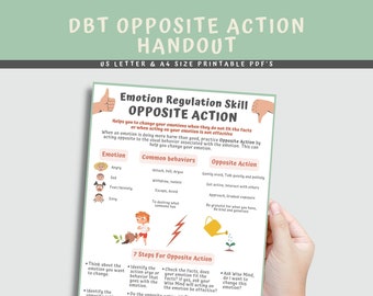 DBT Emotion Regulation Coping Skills Printable Handout Poster Therapist ...