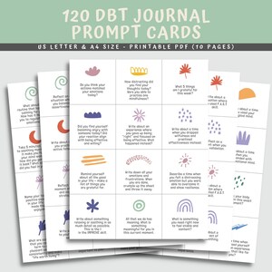 DBT Journal Prompts, Emotional Regulation, Mindfulness, Distress ...