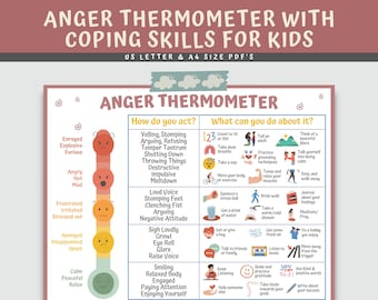 Feelings Emotions Coping Skills Bundle Set for Teens Kids 8 Pgs, Social ...
