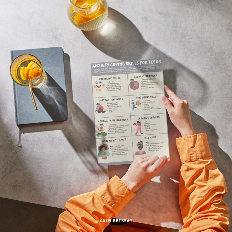 Anxiety Coping Skills for Teens Handout, Therapy School, Therapist ...