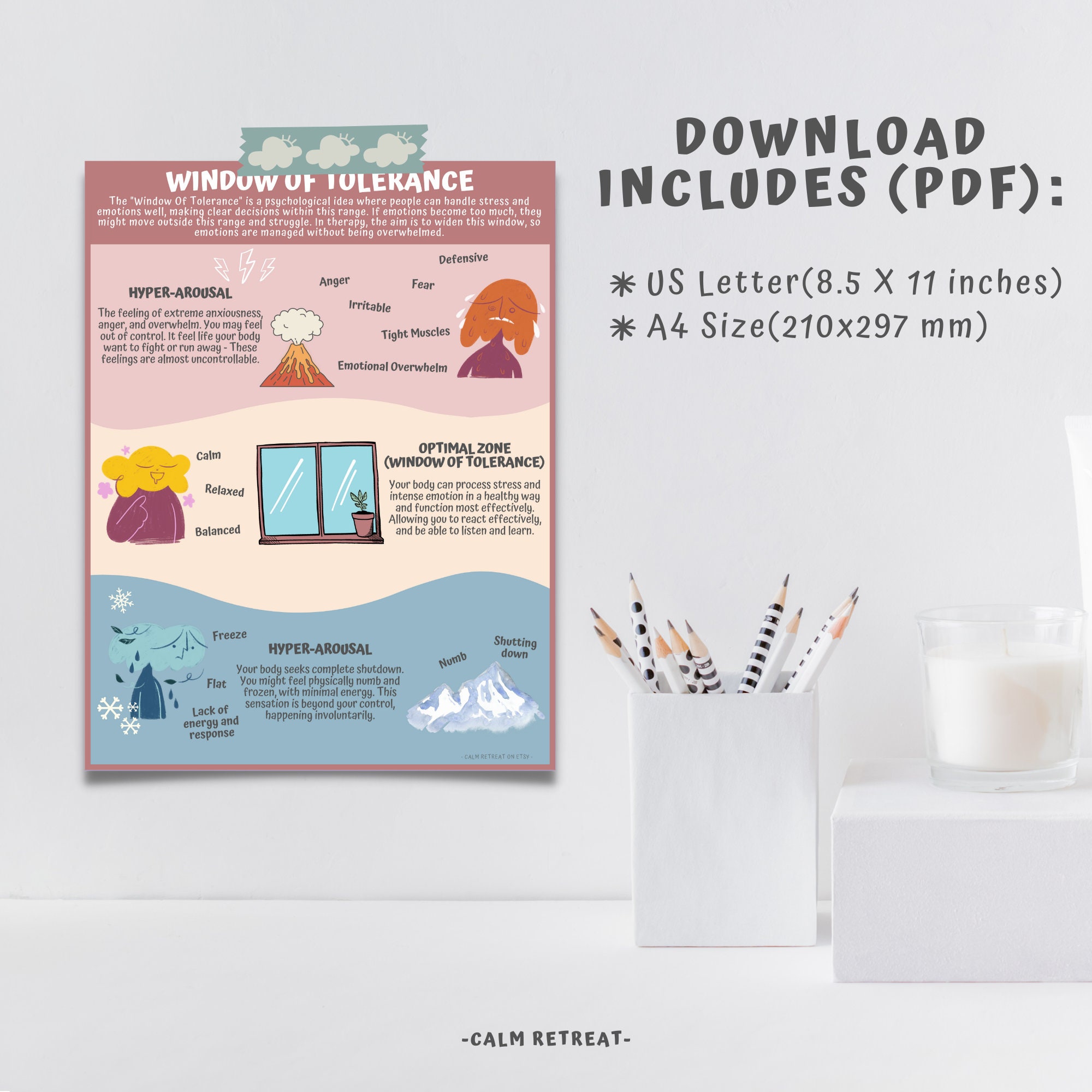 DBT Window of Tolerance Handout: Therapy Aid (PDF) - Etsy