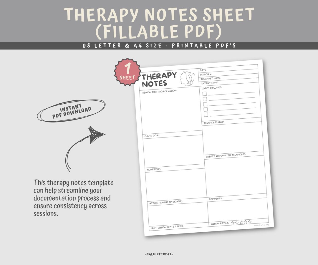 Therapist Note Sheets, Therapy Worksheet, Therapist Notes, Psychologist ...