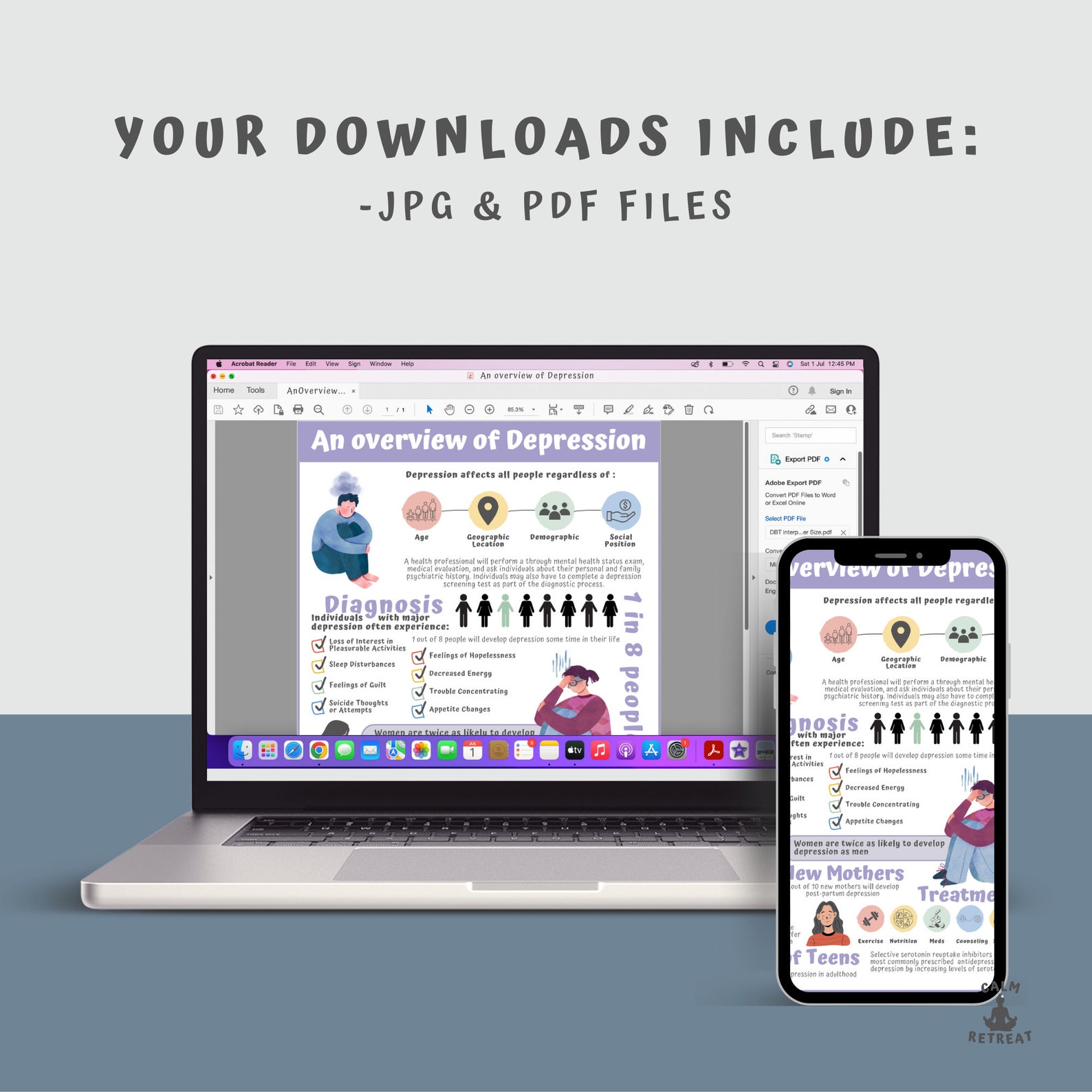 An Overview of Depression Handout, Therapy Office Decor, Depression ...