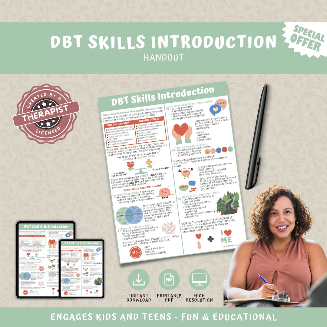DBT Coping Skills Handout: Therapist Resources for Teens & Adults (PDF ...