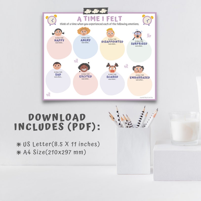 Feelings Worksheet for Kids & Teens: Emotional Regulation Therapy ...
