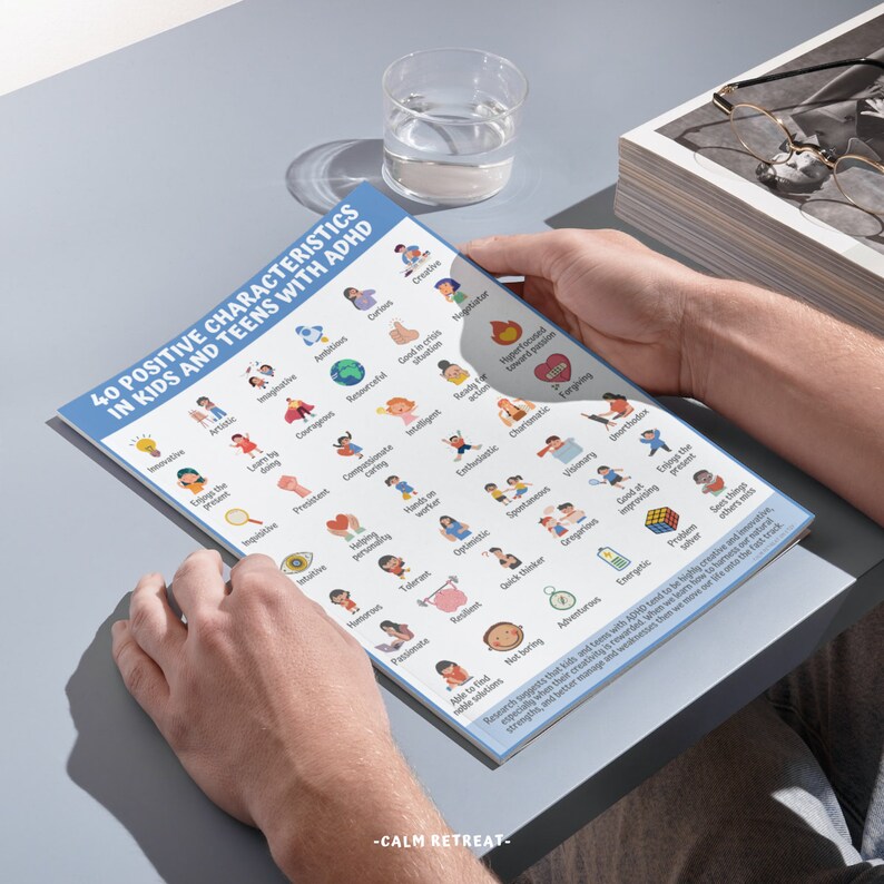 5 ADHD Printable Handout Bundle for Kids & Teens, Child Therapy Posters ...