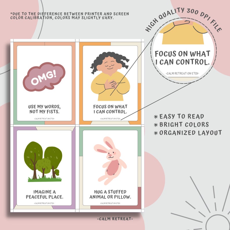 32 Anger Coping Skills Flashcards, Calming Corner, Awareness Grounding ...