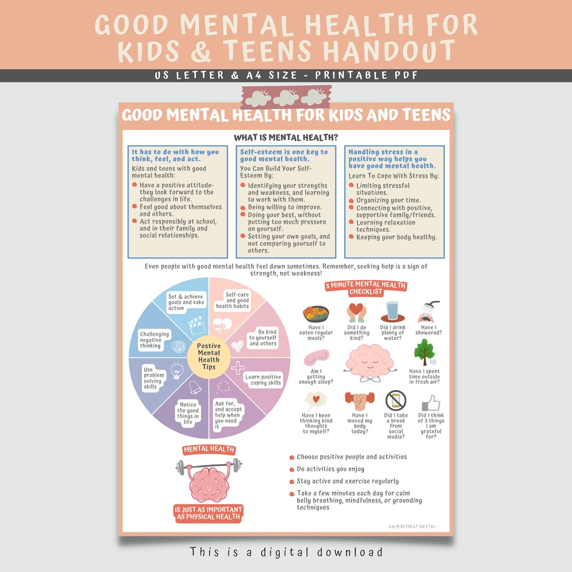 Mental Health Awareness Printable Poster for Kids & Teens, - Etsy