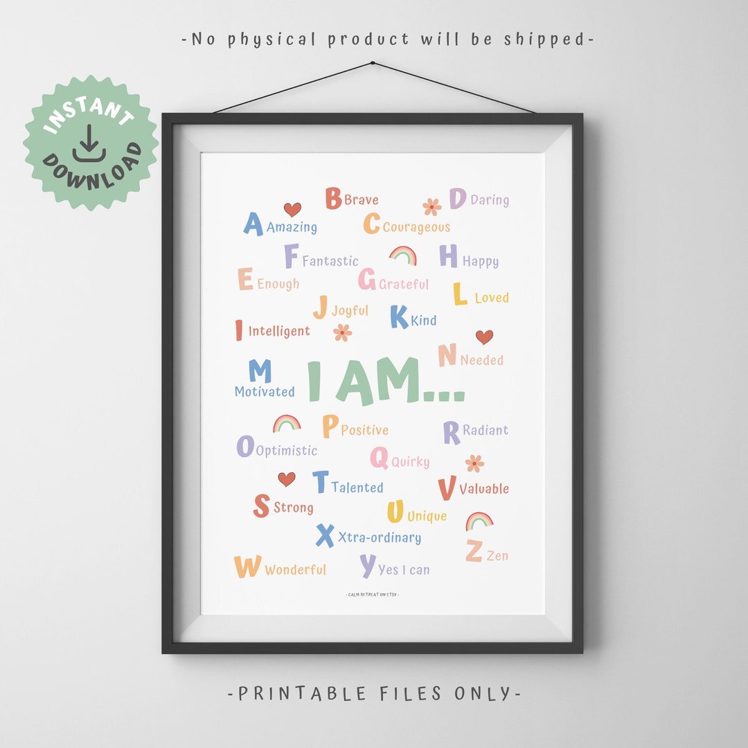 ABC Affirmations Classroom Posters School Psychologist - Etsy