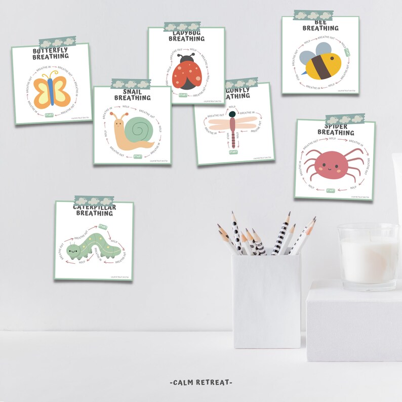 Bug Mindful Breathing Cards: Kids Calming Strategies (digital Download ...