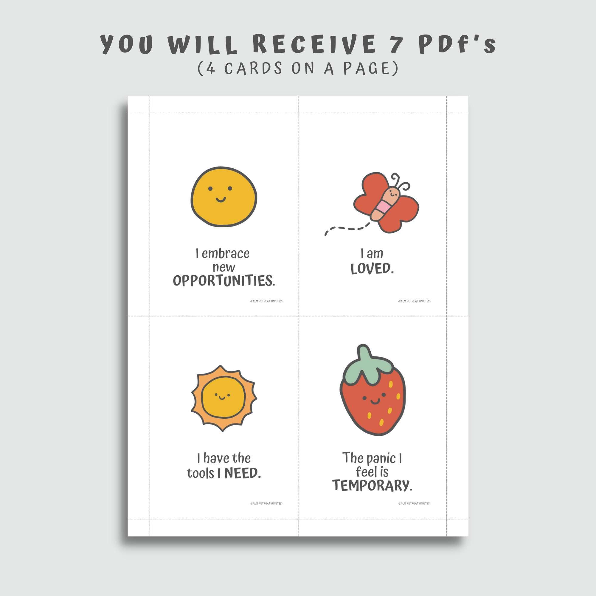 Anxiety Cards Coping Skills Therapy Tools Mindfulness - Etsy