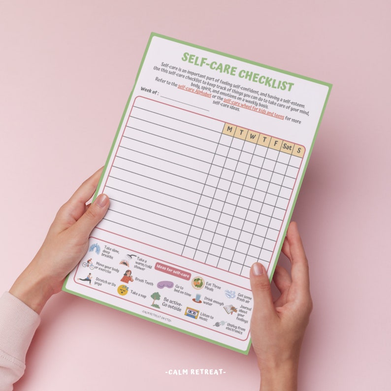 Self-care Checklist for Teens: Mental Health Worksheet (digital ...
