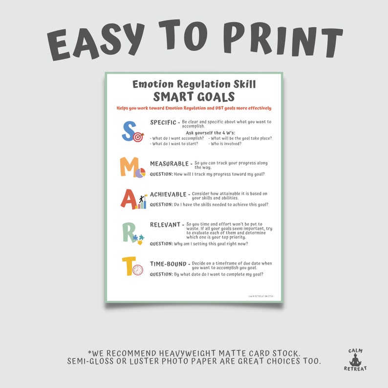 DBT Smart Skill Handout, Emotion Regulation Skills PDF, Dialectical ...