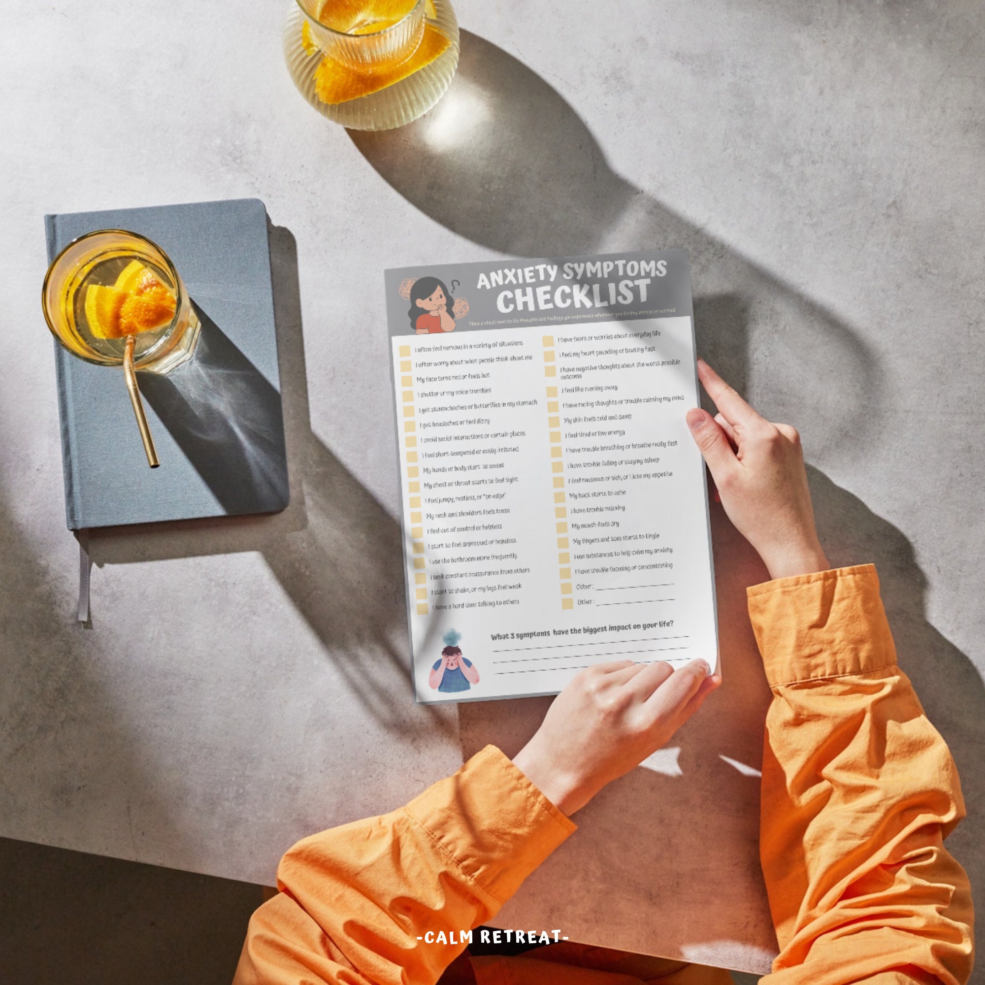 Anxiety Symptoms Checklist Worksheet for Kids & Teens, Adolescent Worry ...