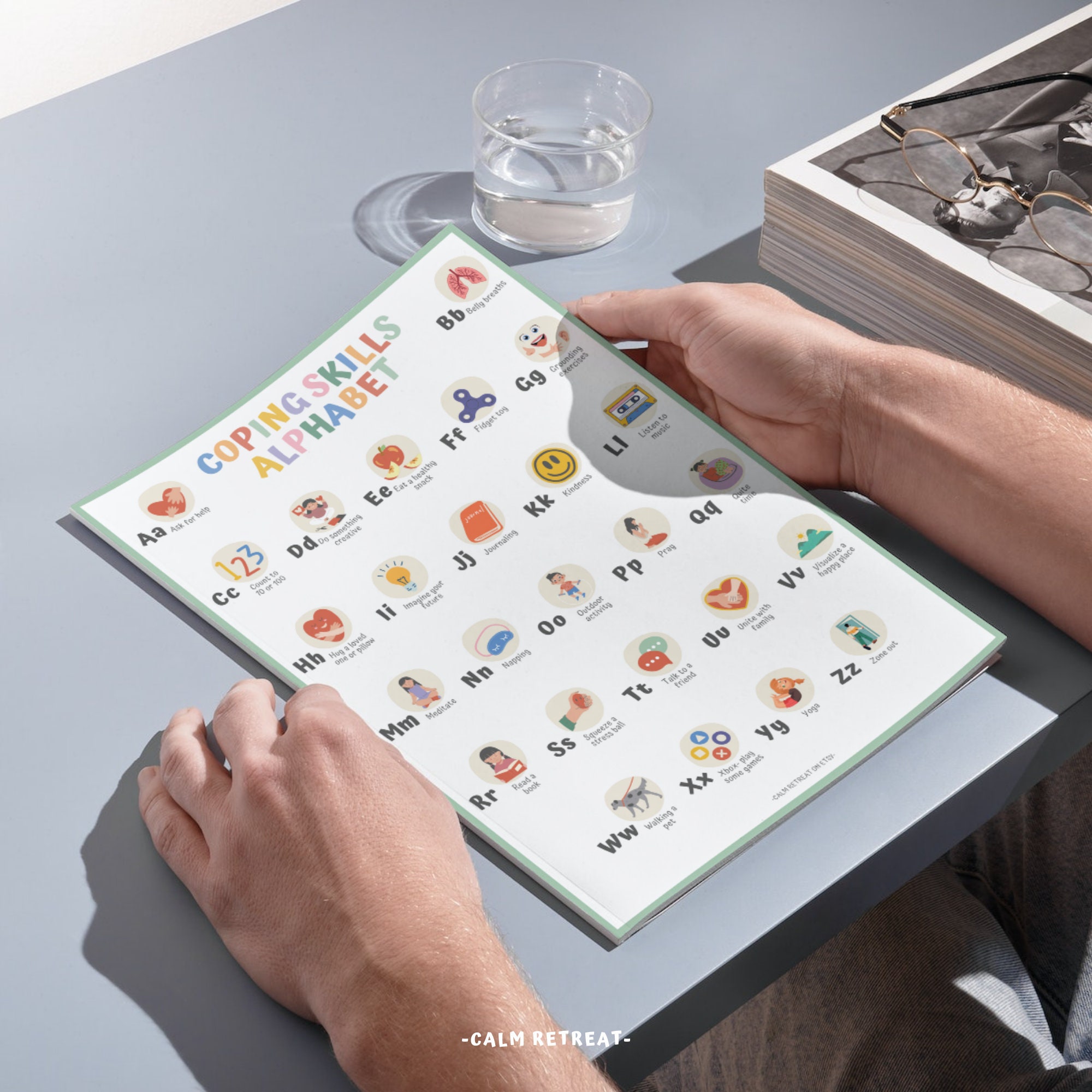 Coping Skills Alphabet Printable, Alphabet Coping Skill, Therapy Office ...