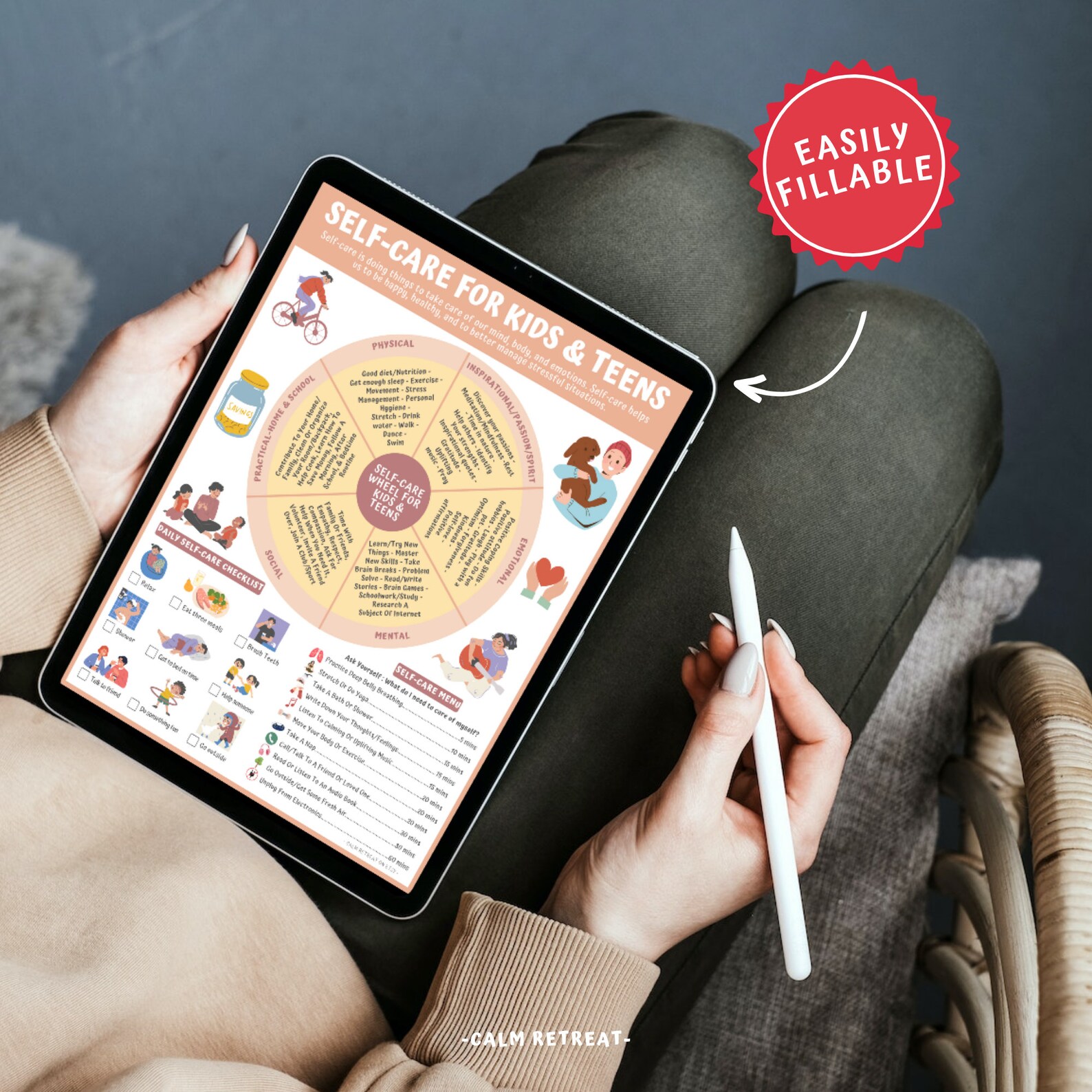 Self-care for Kids and Teens Printable Handout, Coping Skills, Mental ...