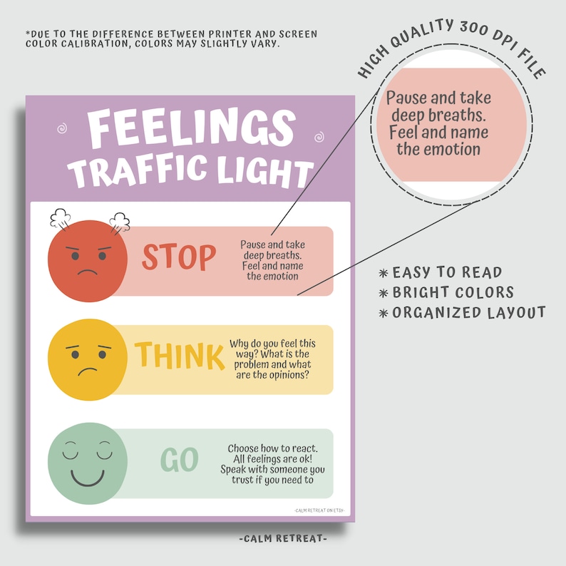 Feelings Coping Skill Handout for Kids Teens, Self Regulation Social ...
