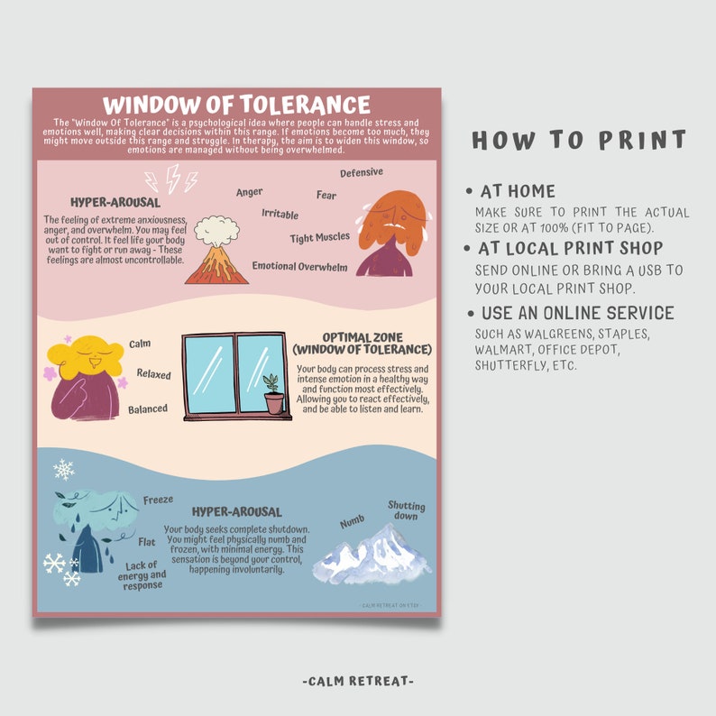 DBT Window of Tolerance Handout: Therapy Aid (PDF) - Etsy