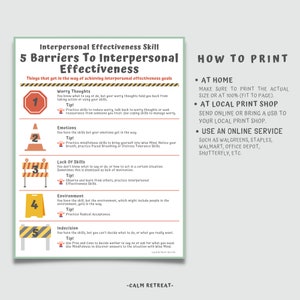 DBT Barriers to Interpersonal Effectiveness Handout, Dialectical ...