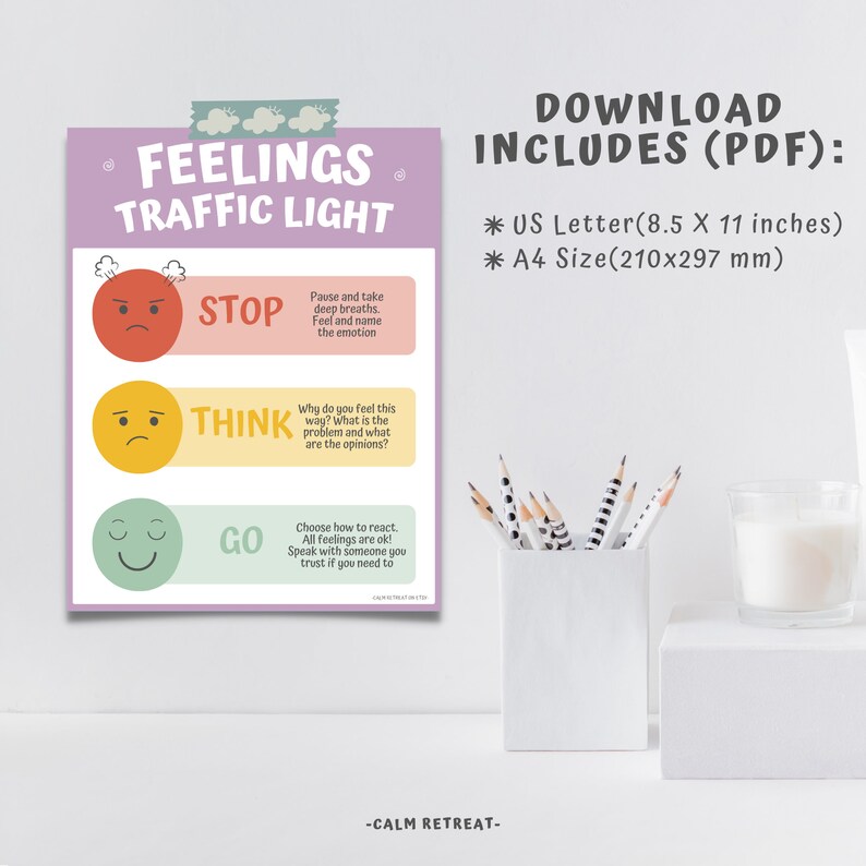 Feelings Coping Skill Handout for Kids Teens, Self Regulation Social ...