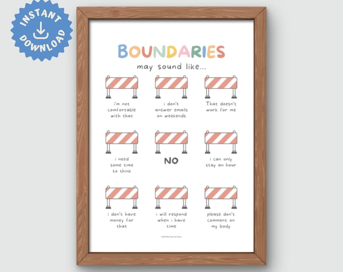 Boundaries Sound Like... Boho Rainbow Classroom/office Poster PDF Print ...