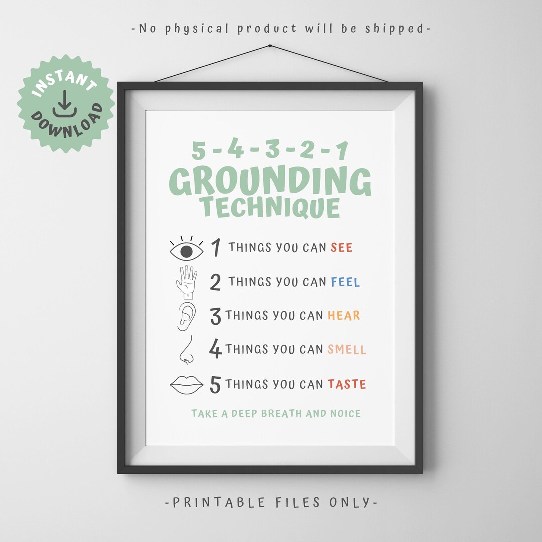 Grounding Technique Poster Calming Strategies Poster School - Etsy