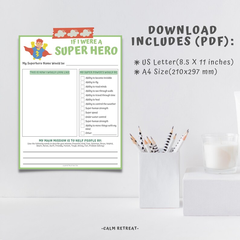 Self-esteem Fillable Worksheet, If I Were A Superhero PDF, Self-esteem ...