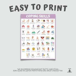 Coping Skills Alphabet Printable, Coping Skill, Therapy Office Decor ...