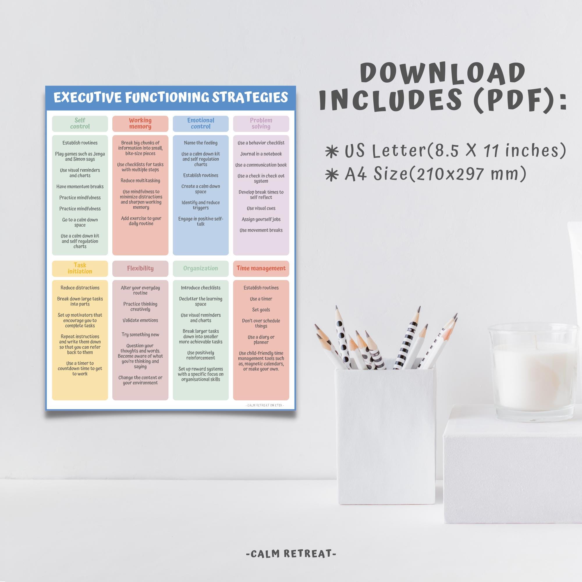 Executive Functioning Strategies, ADHD Worksheets, Autism, Mental ...