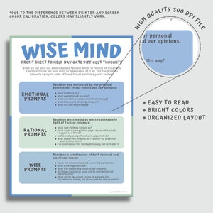 Wise Mind DBT Poster & Worksheet, - Etsy