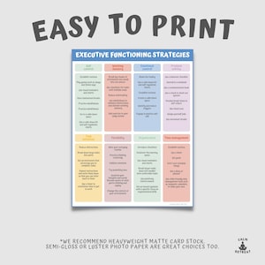 Executive Functioning Strategies, ADHD Worksheets, Autism, Mental ...