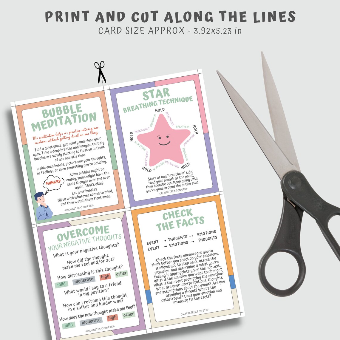 DBT Flash Cards, 55 Printable Cards, Self Help Cards, Coping Skills ...