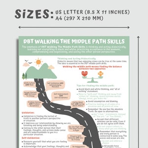 DBT Walking the Middle Path Coping Skills Handout, Dialectical Behavior ...