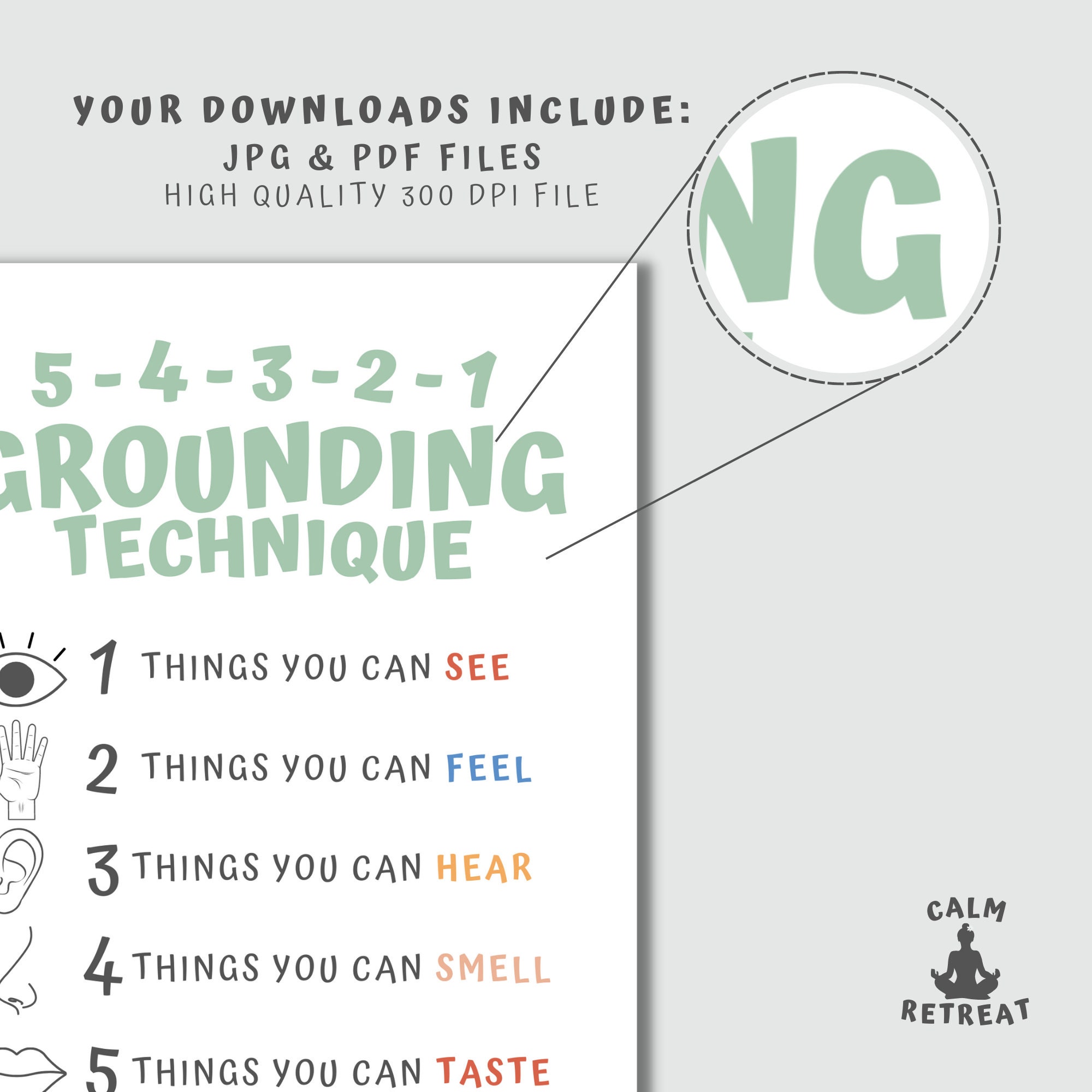 Grounding Technique Poster, Calming Strategies Poster, School ...