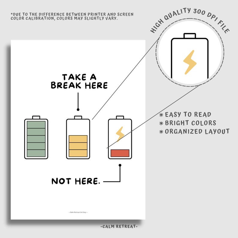 Take a Break Poster: Mental Health Art Print (digital Download) - Etsy