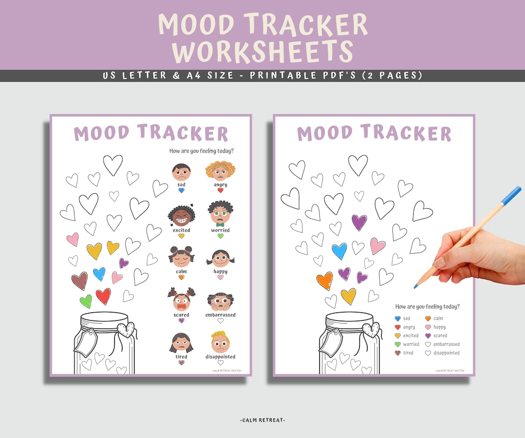 Mood Tracker, Printable Tracker, Daily Tracker, Daily Mood Tracker ...