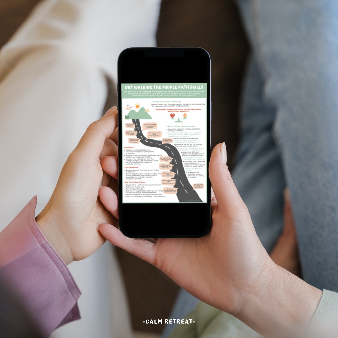 DBT Walking the Middle Path Skills Handout: Therapy Counseling Poster ...