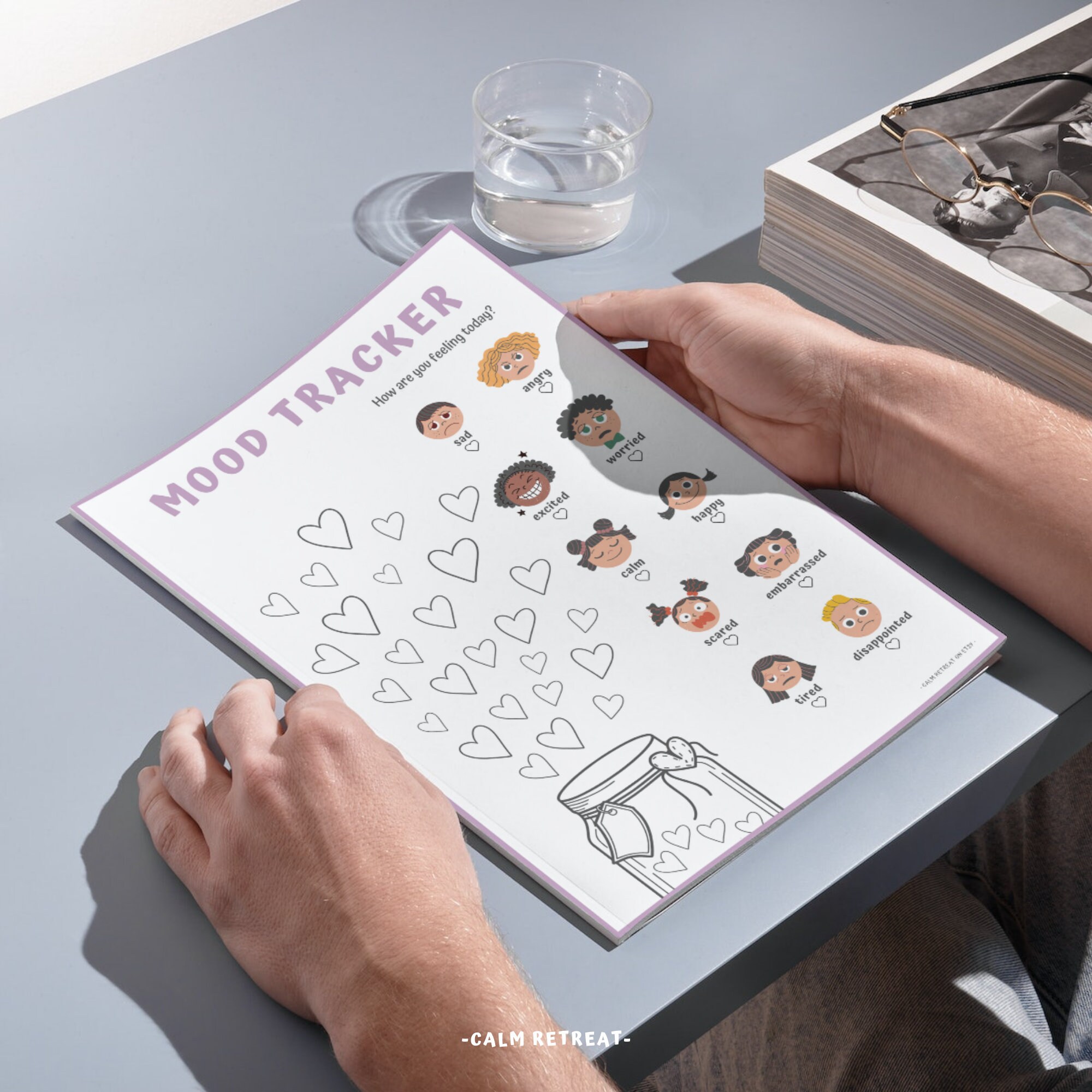 Daily Mood Tracker Printable: Journal Template Worksheet (PDF Download ...