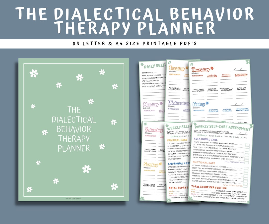 DBT Planner, DBT Skills Tracker, Mental Health Journal, Self Care ...