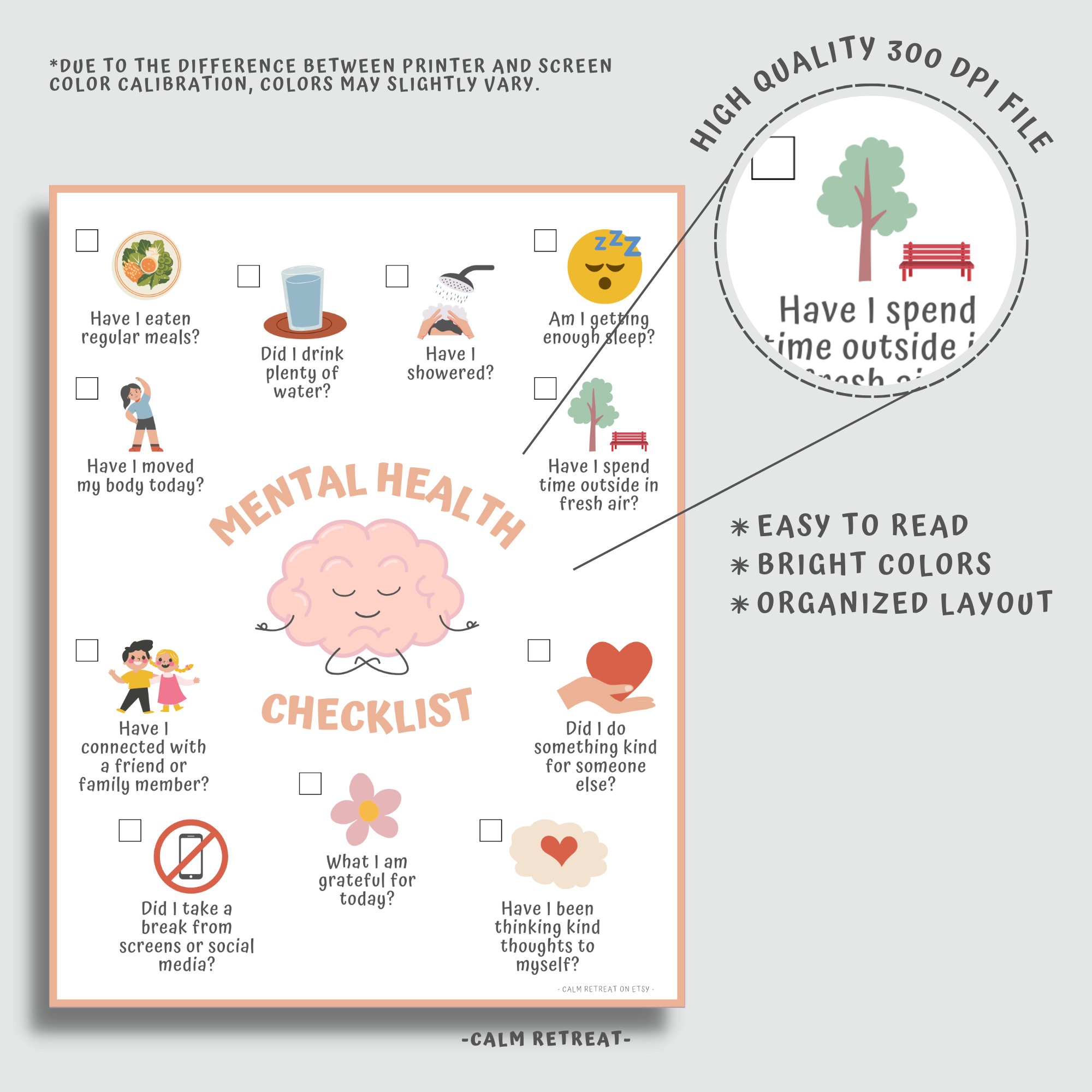 Mental Health Checklist for Kids and Teens, Therapy Worksheet, Child ...